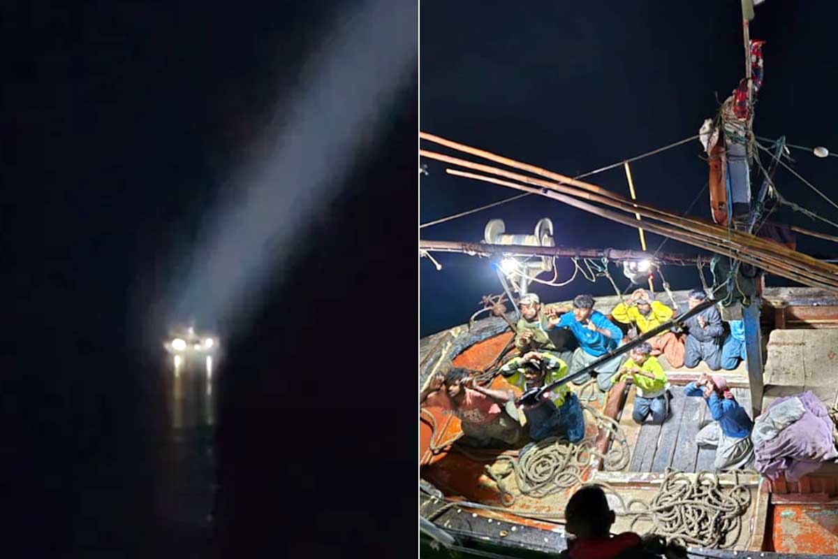 Coast Guard Captured Pak Boat With 9 Crew Members Inside Indian Waters